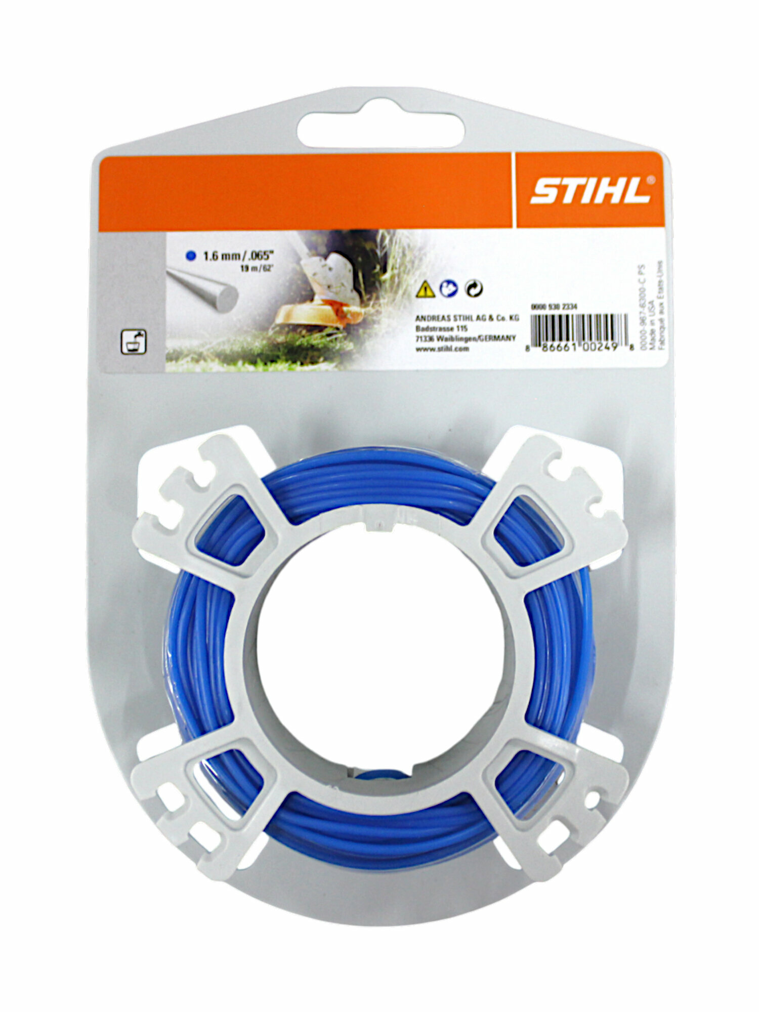Леска для триммера Stihl 00009302334, круглая, диаметр 1.6 мм, длина 19 м