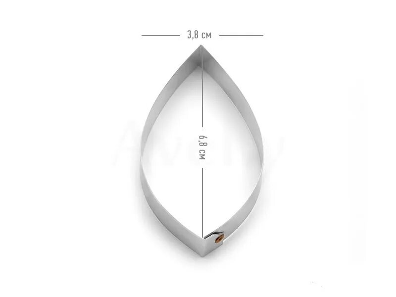 Металлический каттер-вырубка "Лист Розы" средний, для полимерной глины, мастики, фоамирана