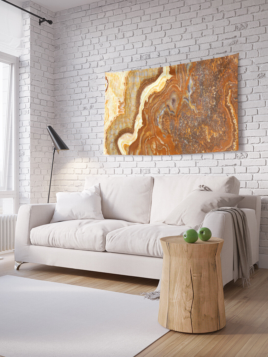 Горизонтальное фотопанно на стену JoyArty "Срез камня оникс", из ткани, 100х150 см