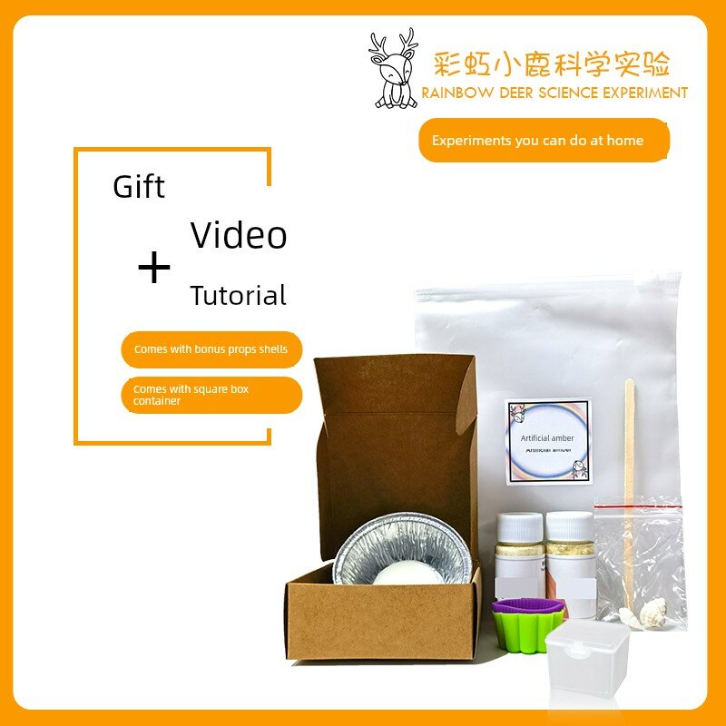 Учебные пособия для курсов по биологическим экспериментам в стиле TikTok: искусственный янтарь, окаменелости, для