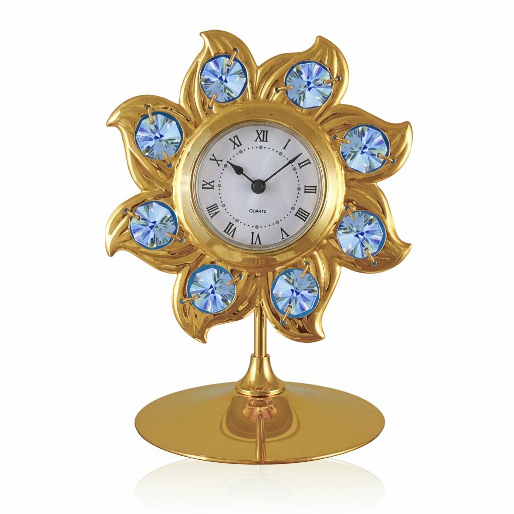 Часы Солнце 12 см. A7834 Crystal Temptations, Металл, кристалл