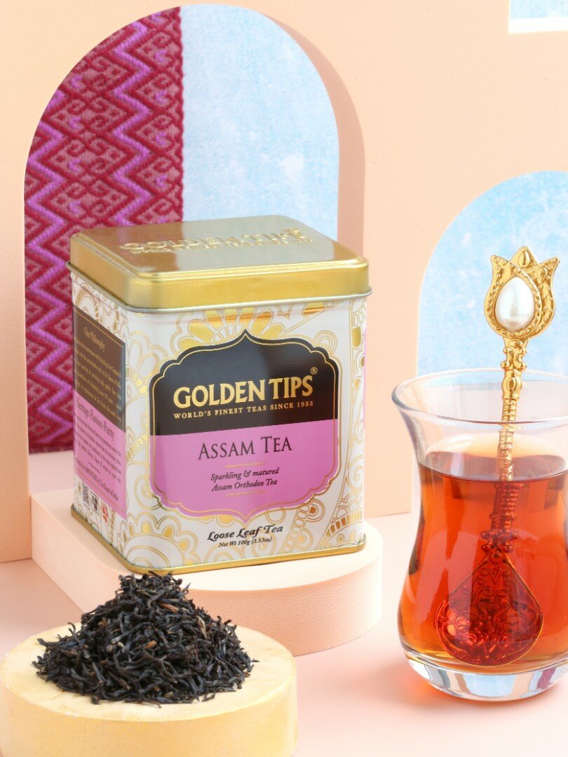 Чай индийский чёрный ТМ "Голден Типс" - Ассам, жесть, 100 гр.