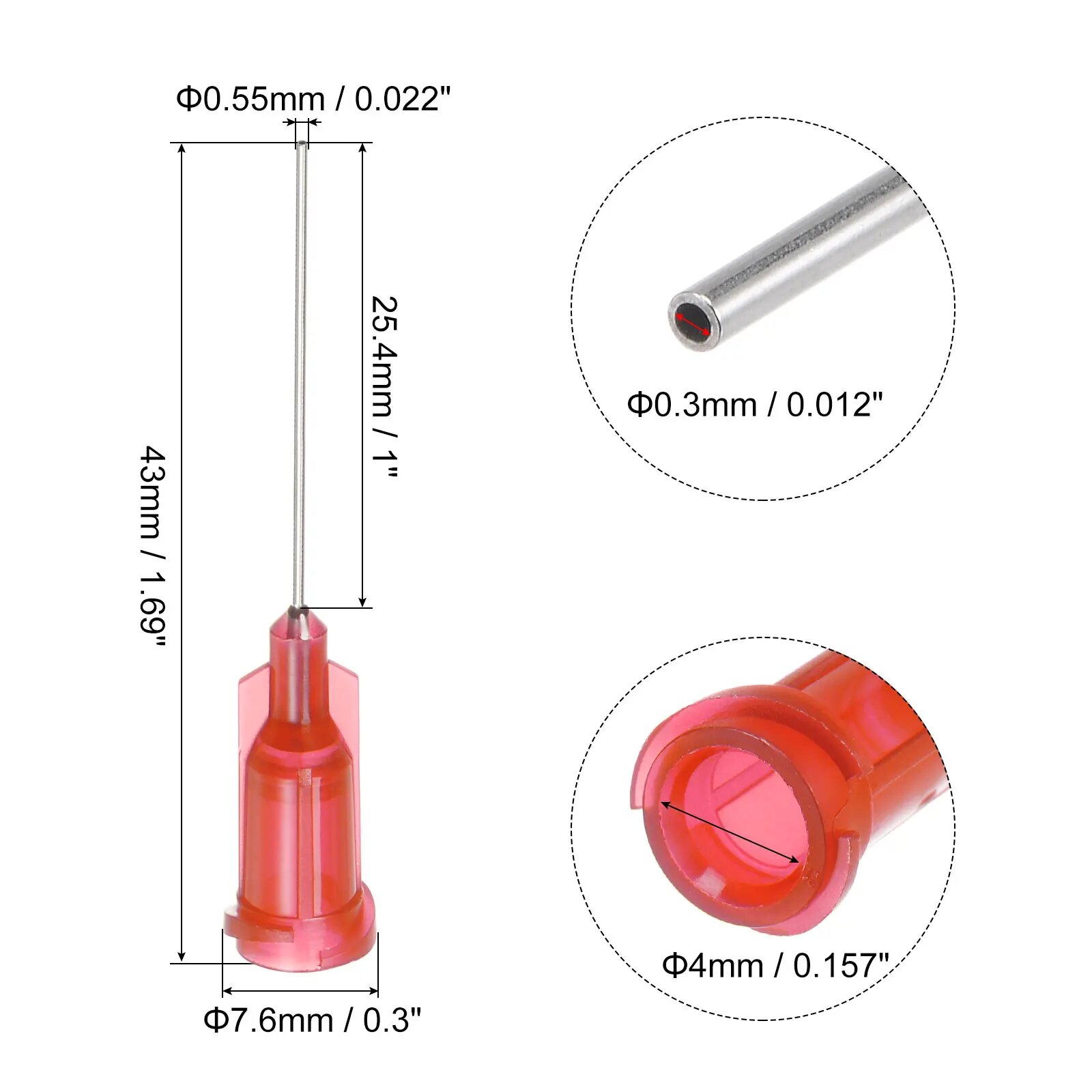 UXCELL Иглы для дозирования 14G-27G для пистолета для жидкого клея 24G 40pcs