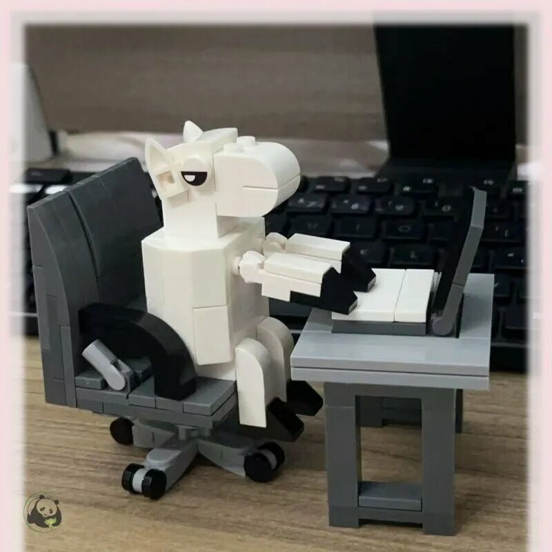 Пластиковый 3D-конструктор лошадь-мем , мини-кубики, развивающая головоломка для взрослых и детей