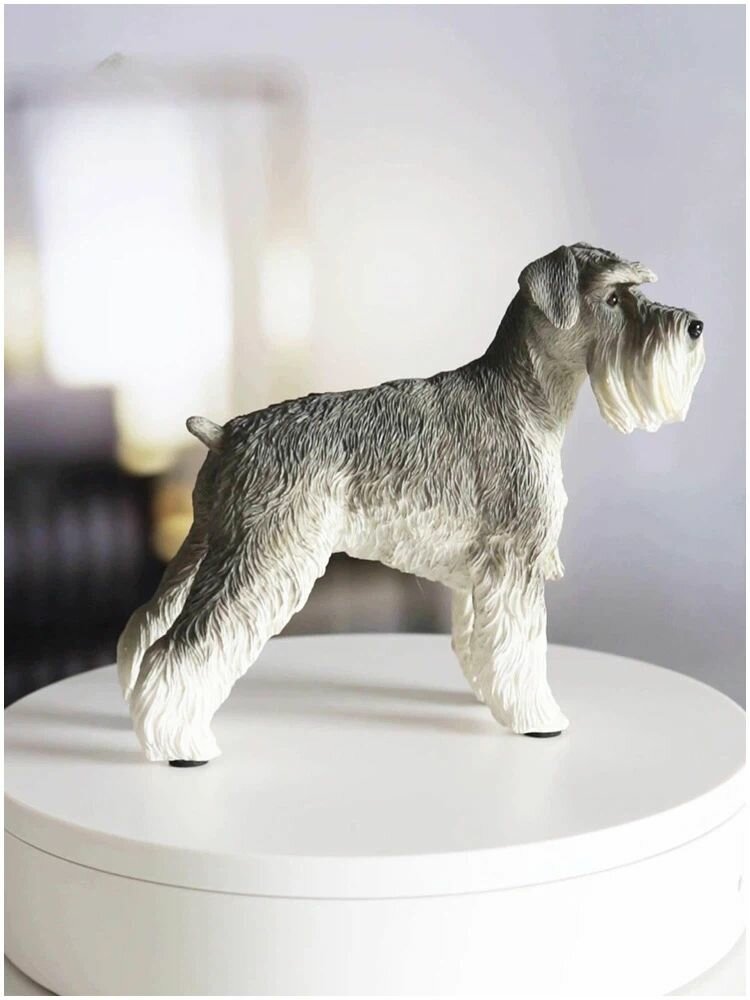 Фигурка собаки шнауцера декоративная статуэтка, 15.5 см