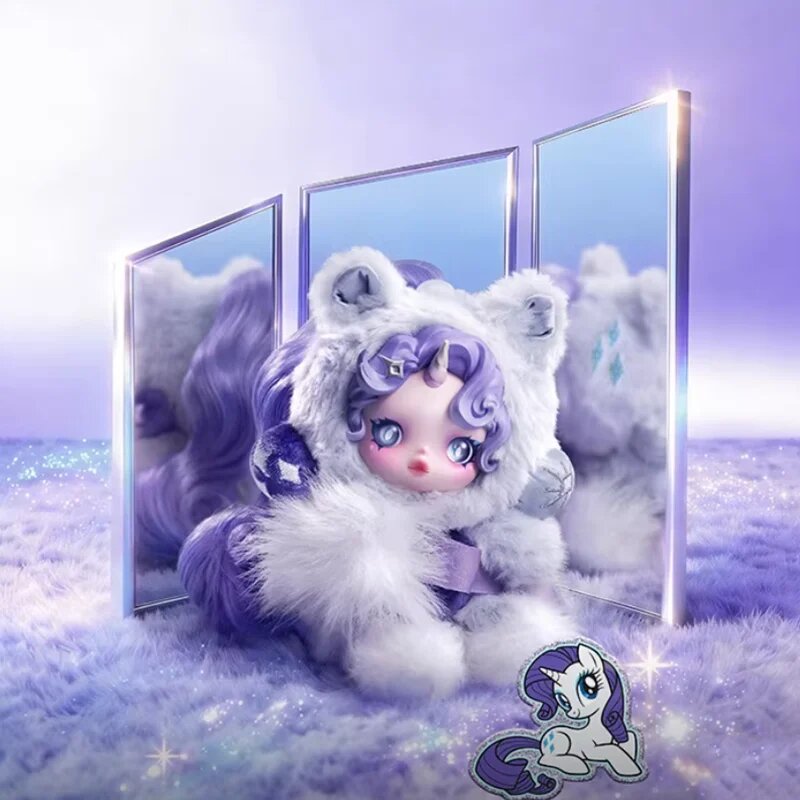 POP MART SKULLPANDA x My Little Pony Плюшевая кукла-подвеска Сиреневый, Rarity
