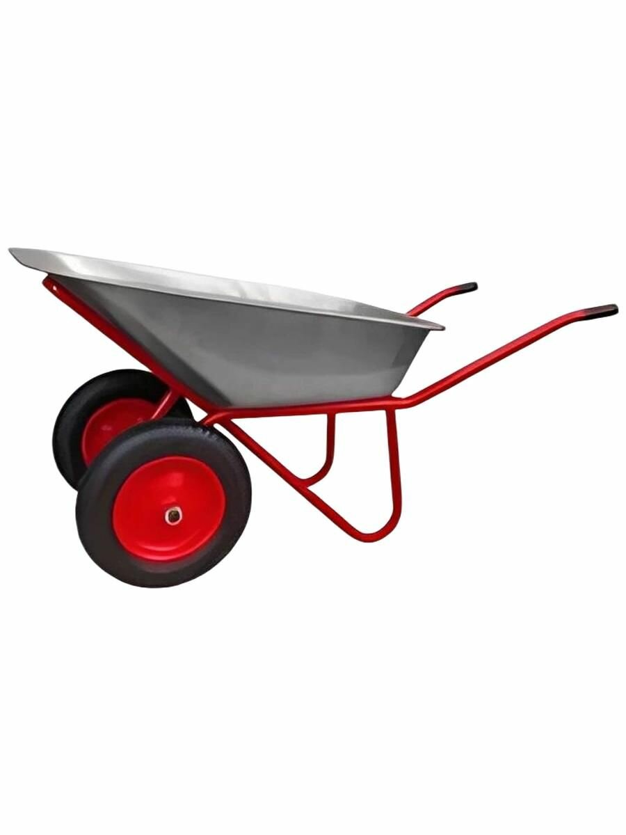 Тачка строительная/Тележка садовая двухколесная усиленная WB5009MS6-150 литров BIG 500 кг, колесо 4,00-8, красная