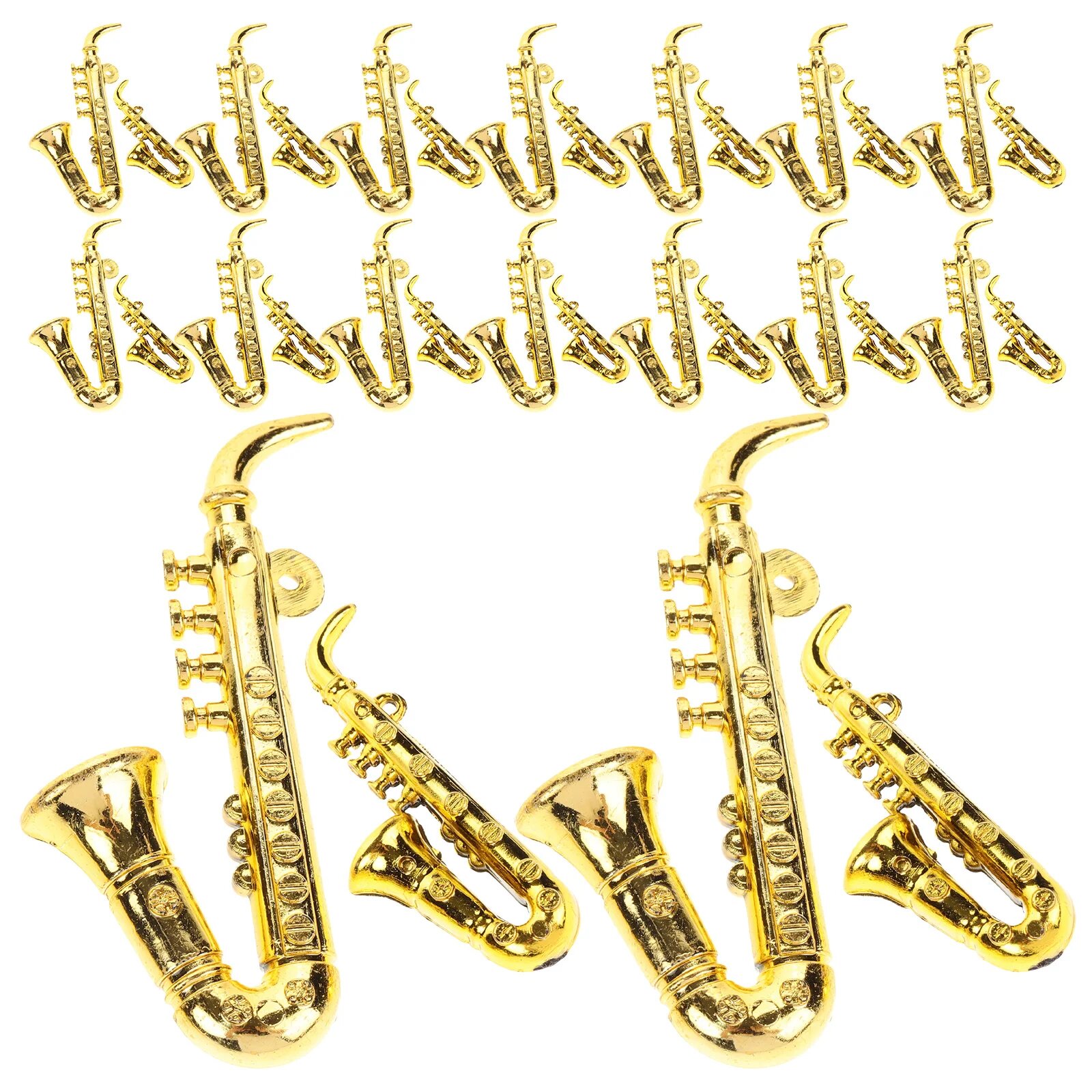 Миниатюрные пластиковые фигурки саксофонов, 40 шт