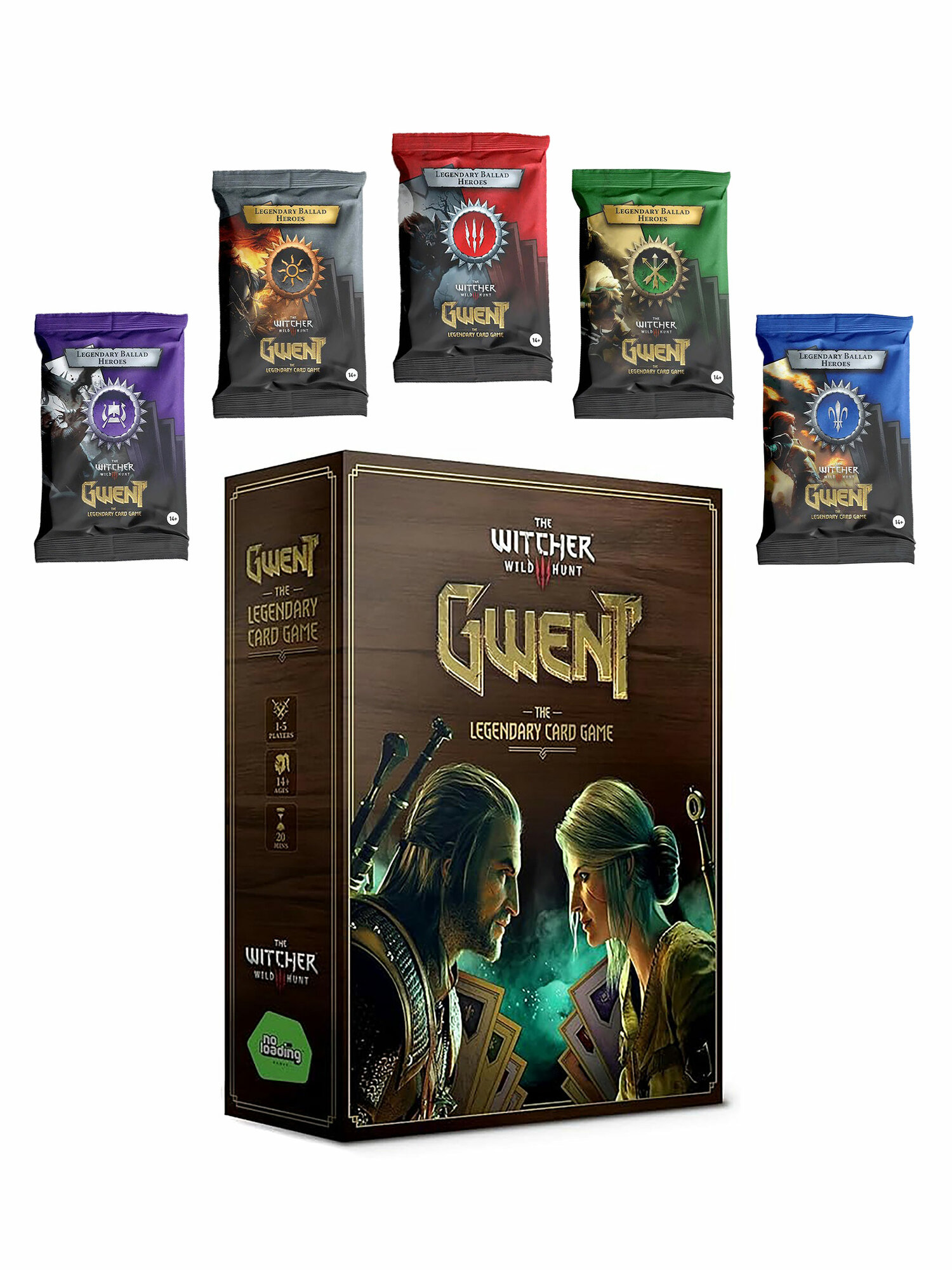 Настольная игра No Loading Games The Witcher 3 Wild Hunt: Gwent - The Legendary Card Game + 5 дополнений на английском