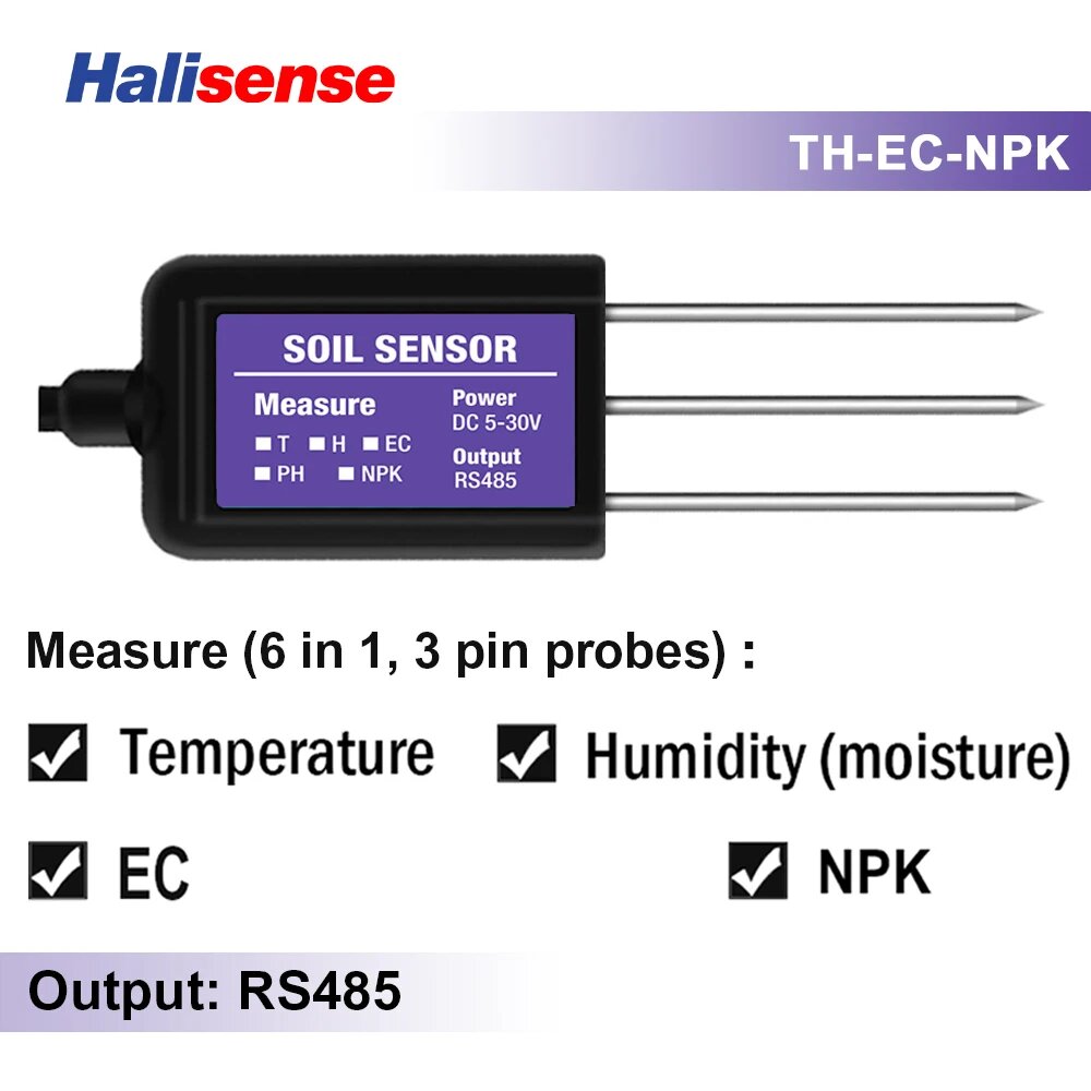RS485 Modbus датчик почвы 7 в 1 TH-EC-NPK