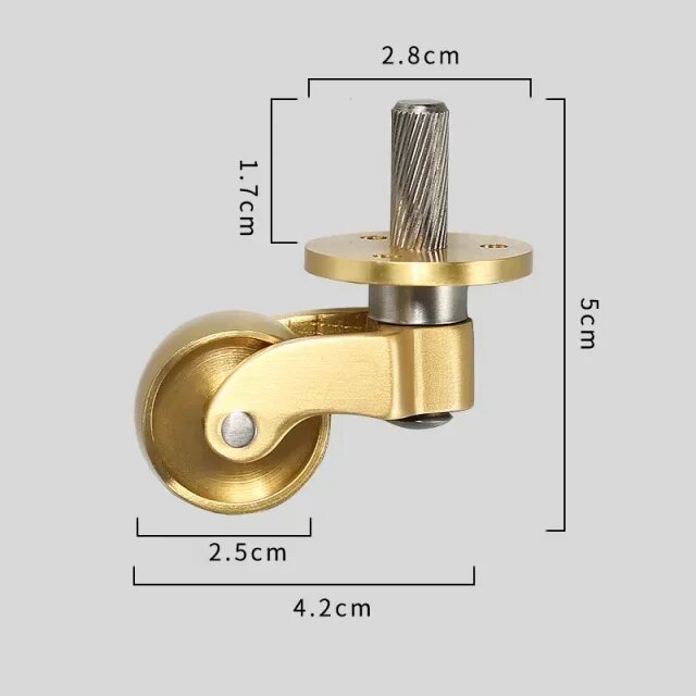 4 шт. универсальные латунные колеса разных размеров, бесшумные усиленные мебельные ножки, T4923