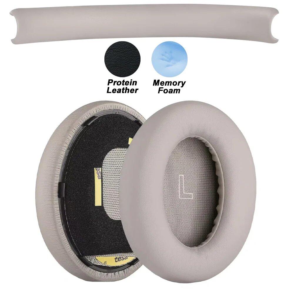 Амбушюры для Bose QuietComfort(QC) Ultra из ткани/кожи Beige Combo