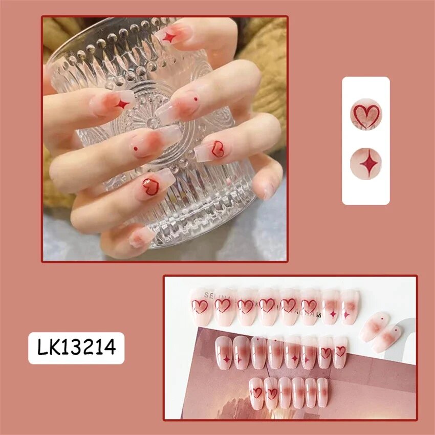 Накладные ногти акриловые, 24 шт, Цвет: PDJ116-Fake nails