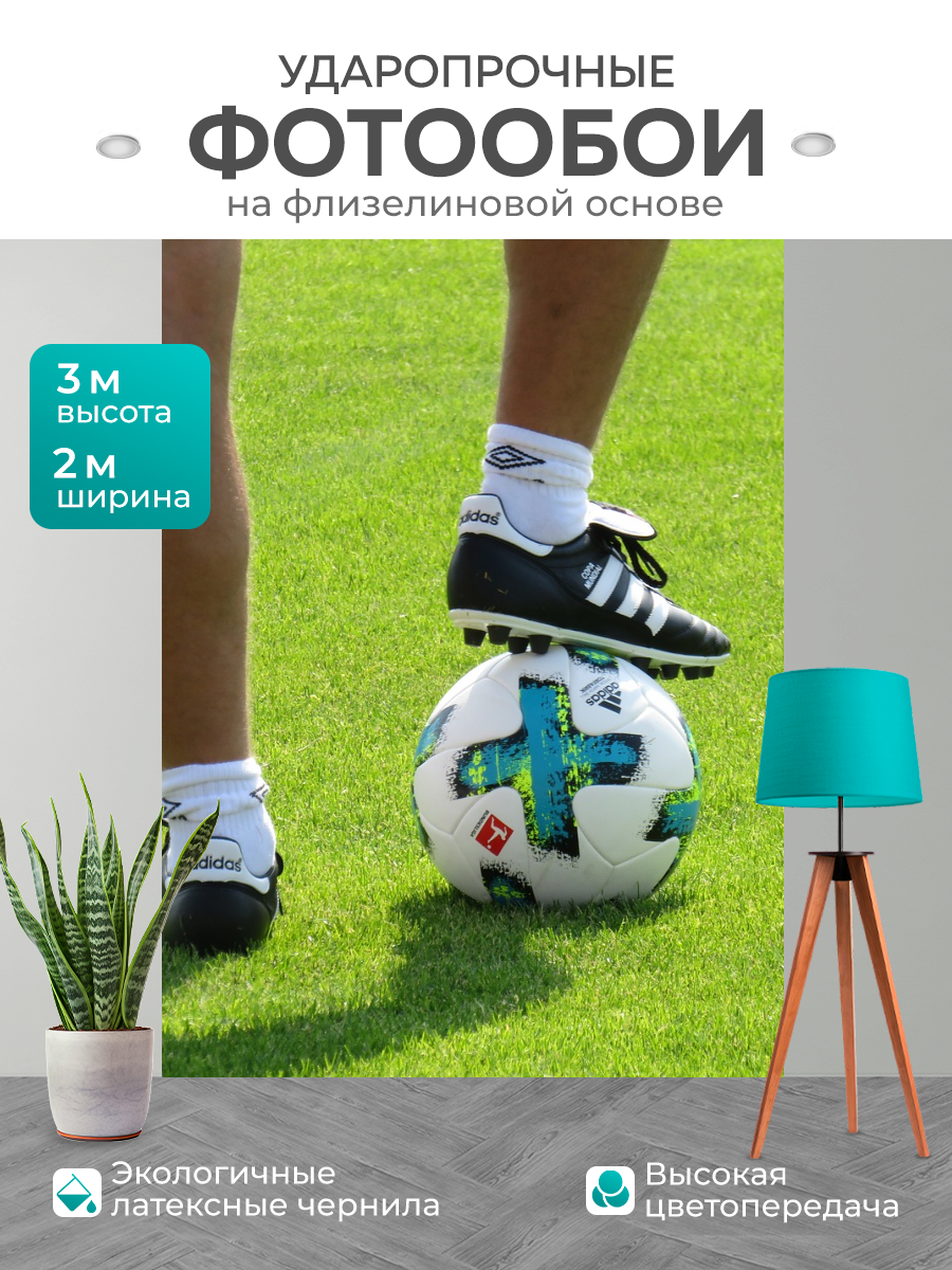 Фотообои моющиеся ударопрочные "Виды спорта, свободное время, футбольный" 200x300 см. флизелиновые на стену