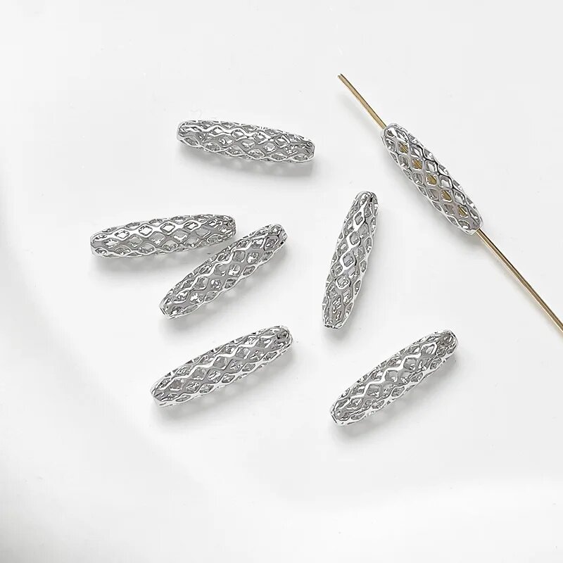 Металлические овальные бусины-разделители LIJIEMEI BY-D4698-6