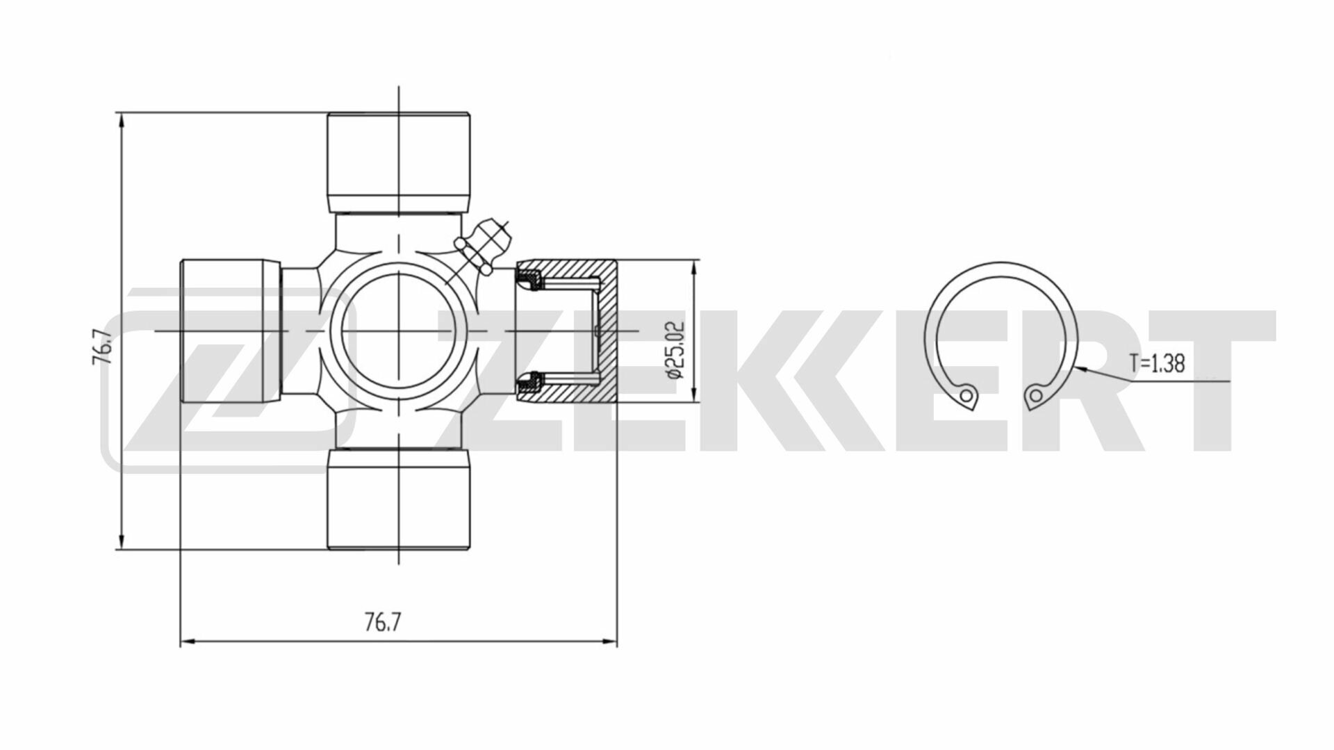 Крестовина карданного вала 25 00x77 80 / Mitsubishi Pajero II-IV 90- Pajero Sport I II 02- L200 I