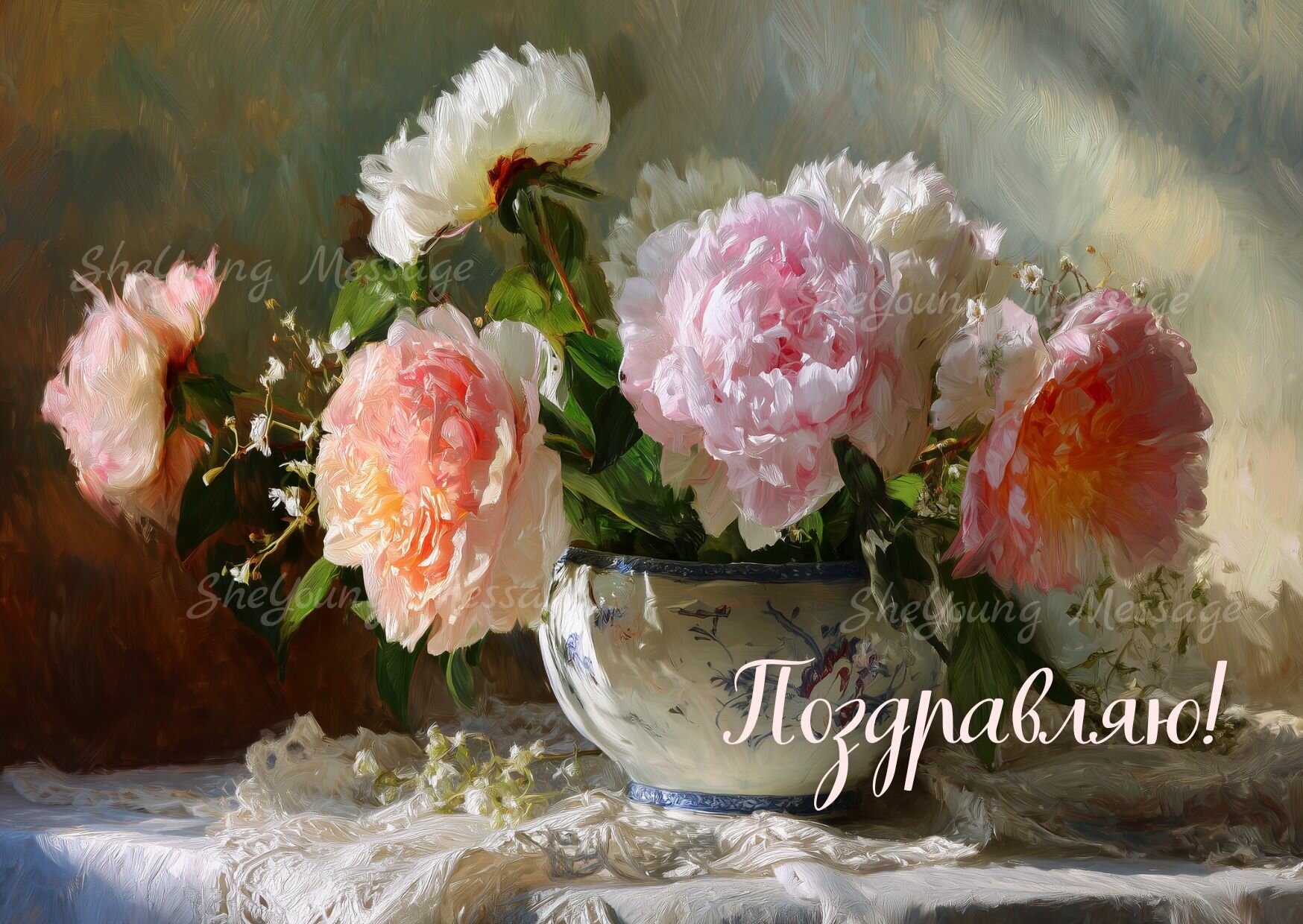 Открытка на 8 Марта "Цветочная гармония", 10 x 15, с конвертом