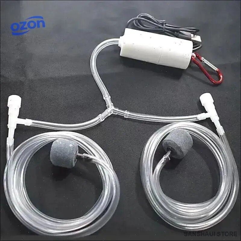 Аэратор USB (компрессор) переносной для живца и аквариума, 1 шт.