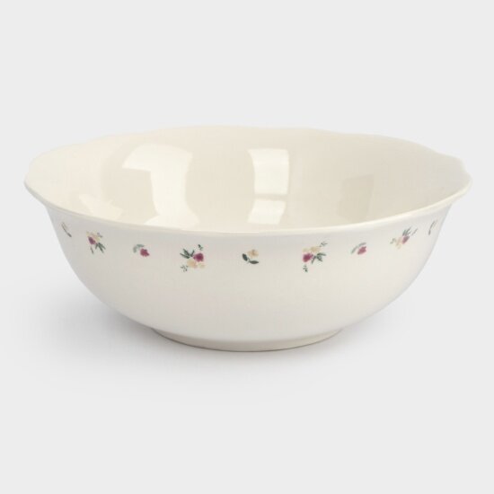 Салатник Anna Lafarg Meadow 22х8 см, 1,9 л, фарфор, белый, Цветы (ANLAF-ELN230725)