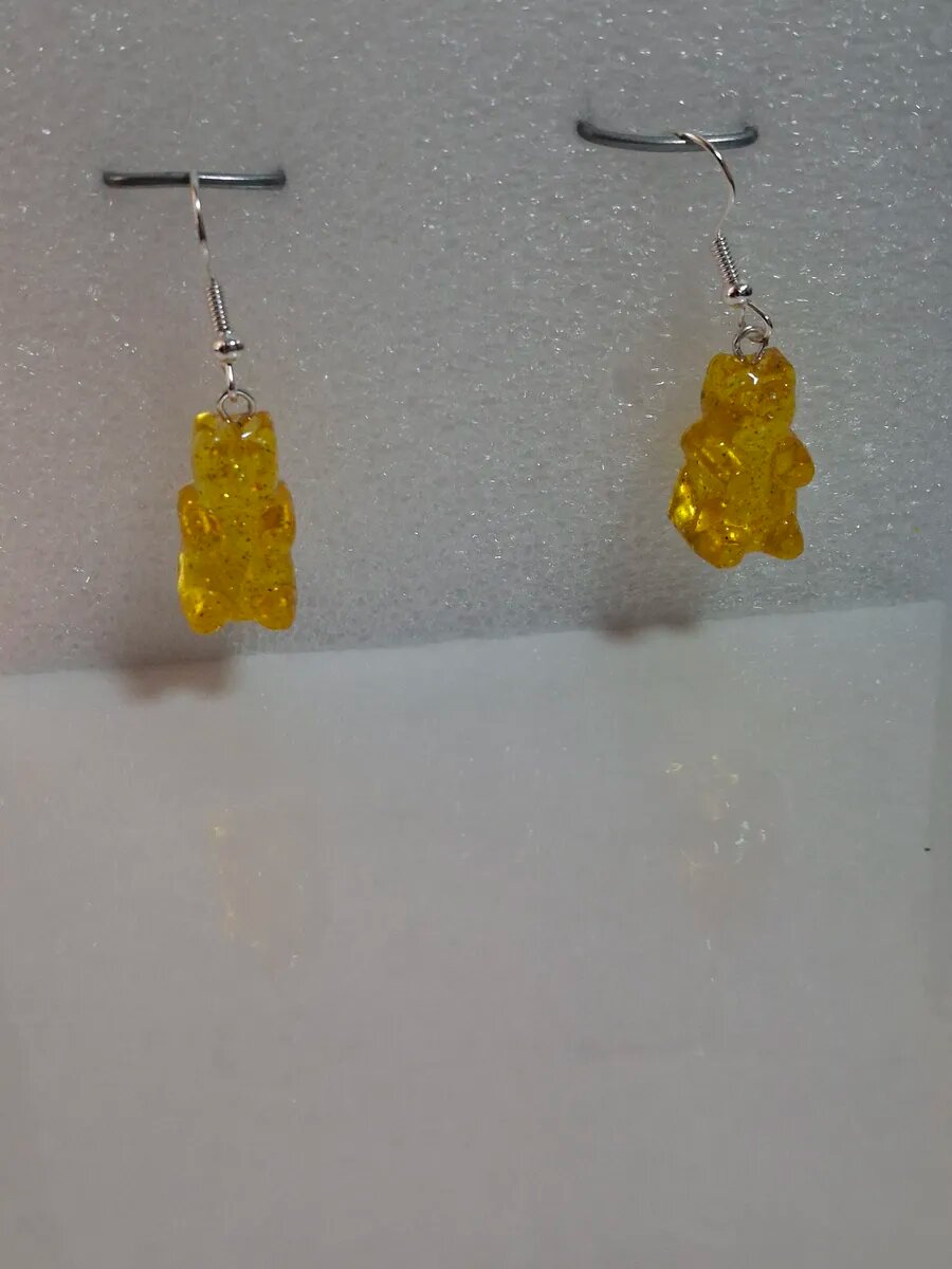 Серьги, металл, эпоксидная смола