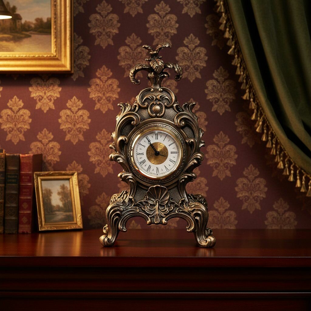 Часы в стиле барокко Королевский цветок