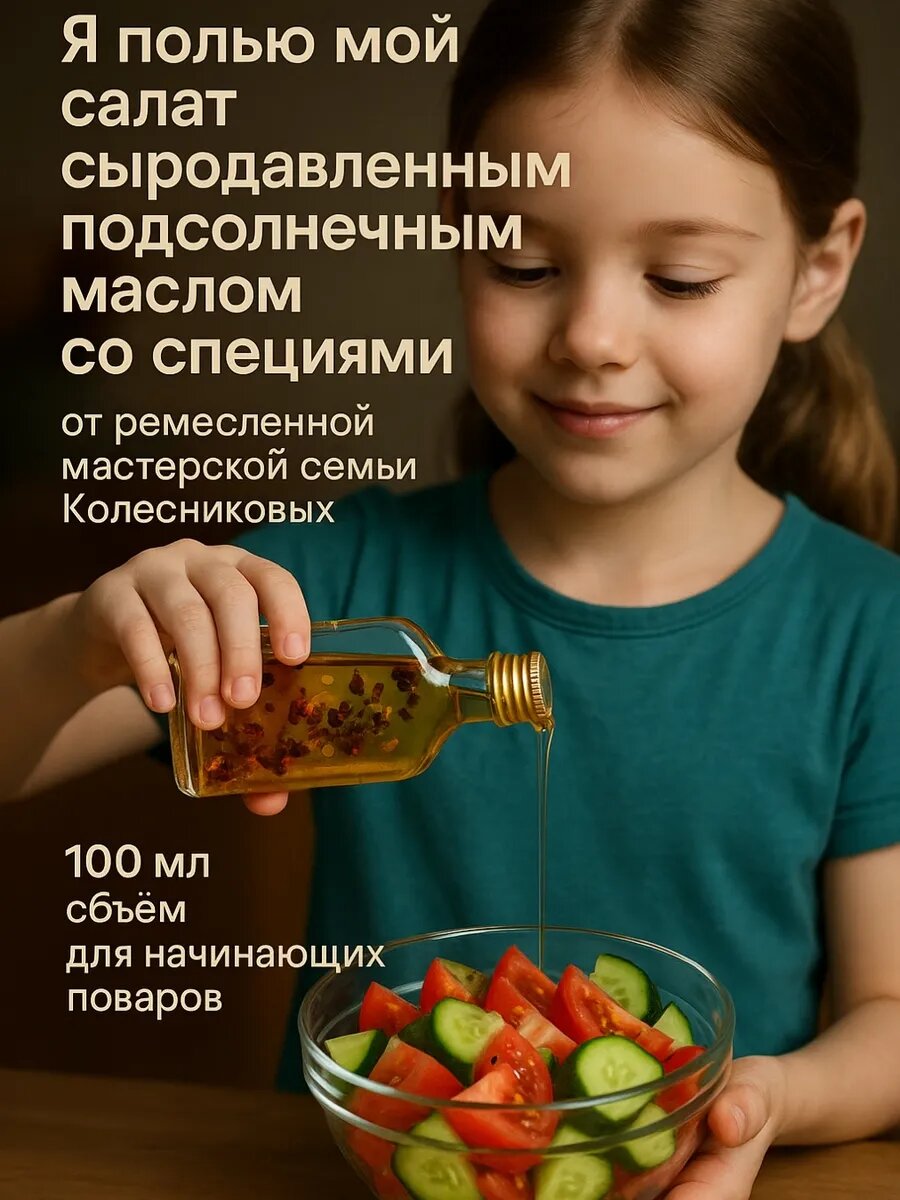 Сыродавленное подсолнечное масло со специями 100 мл