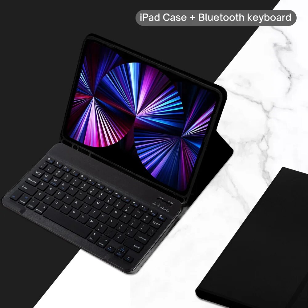 Чехол OUIO для iPad Air 13 M3 2025 с клавиатурой и мышью Russian, black no mouse