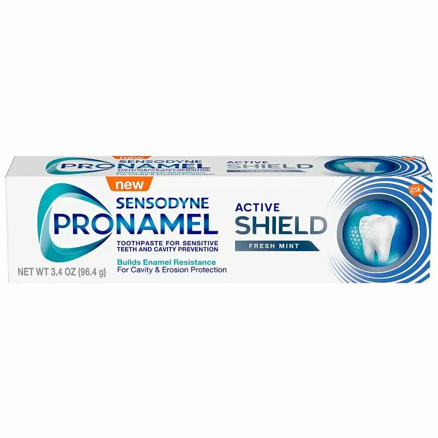 Sensodyne Pronamel Active Shield fresh mint Зубная паста со вкусом свежей мяты для защиты эмали, защита от кариеса, 100г
