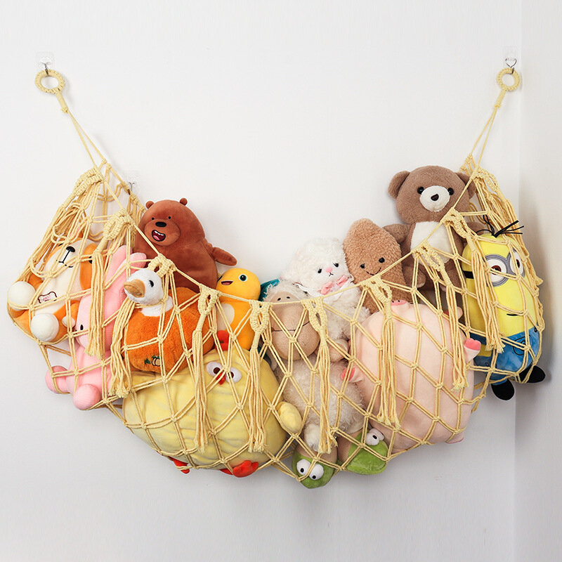 Сетчатая сумка для игрушек, плетеная в скандинавском стиле подвесная сетка для детской комнаты, угловая сетчатая сумка для хранения, сетчатая сумка для хранения игрушек в стиле "инс".