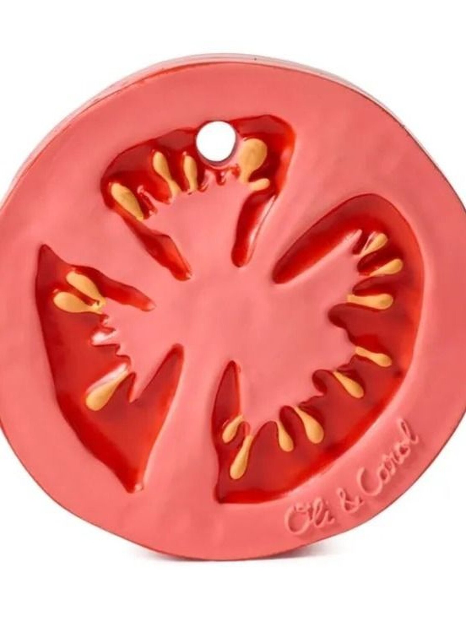 Игрушка-прорезыватель для зубов Oli&Carol - Renato Tomato/Помидор, из натурального каучука - 8437021201444