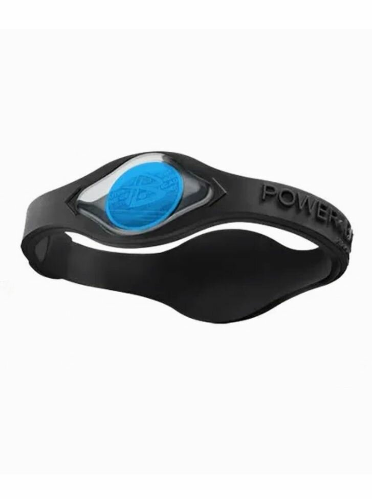 Энергетический браслет Power Balance с турмалином, Черный с Черной надписью, размер M (длина) 19 см.