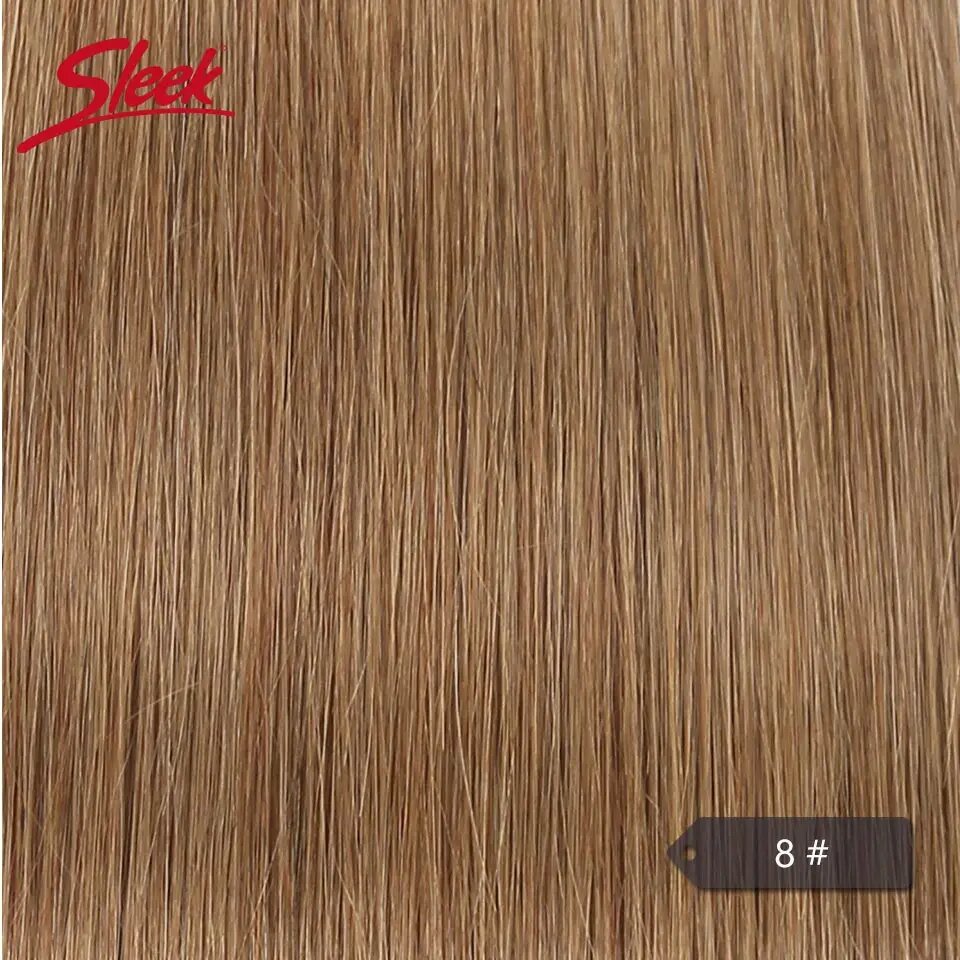 Прямые волосы Remy Sleek, 4 пучка, коричневый цвет 8 дюймов, # 8