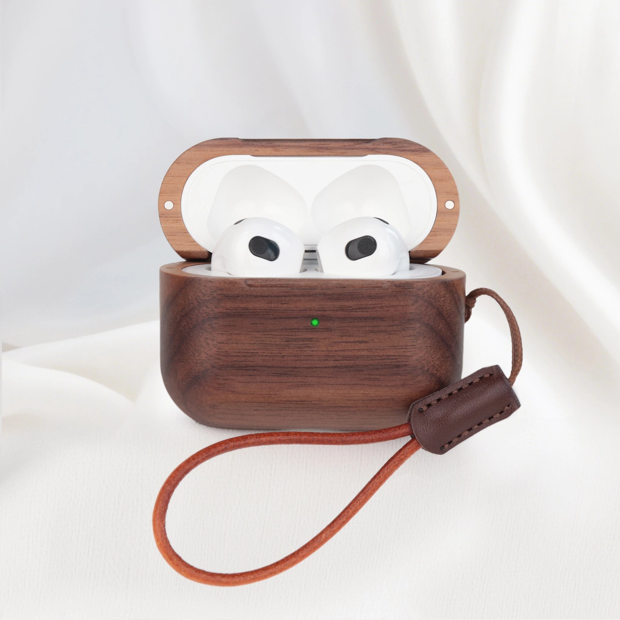 Чехол из дерева для AirPods Pro и AirPods 3, ореховый цвет, защита корпуса, стильный аксессуар