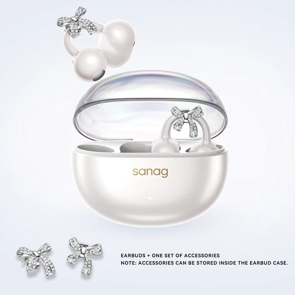 Sanag S6S Nova Ribbon White беспроводные наушники-серьги