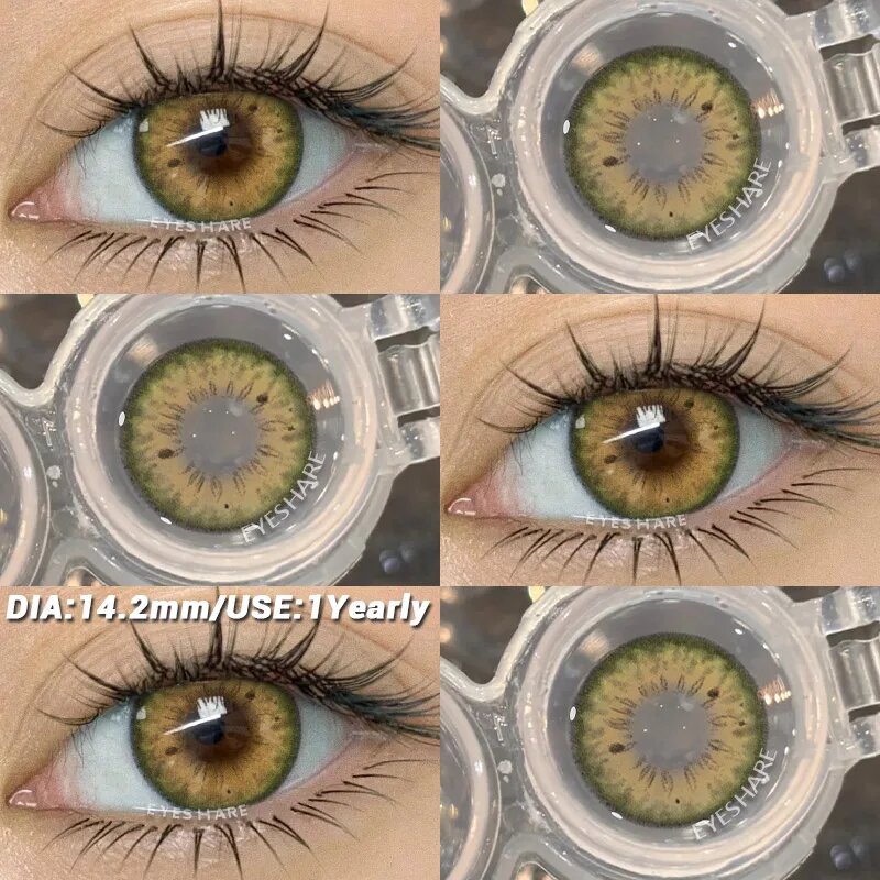 Контактные линзы EYESHARE цветные годовые BLACKSPOT-GREEN