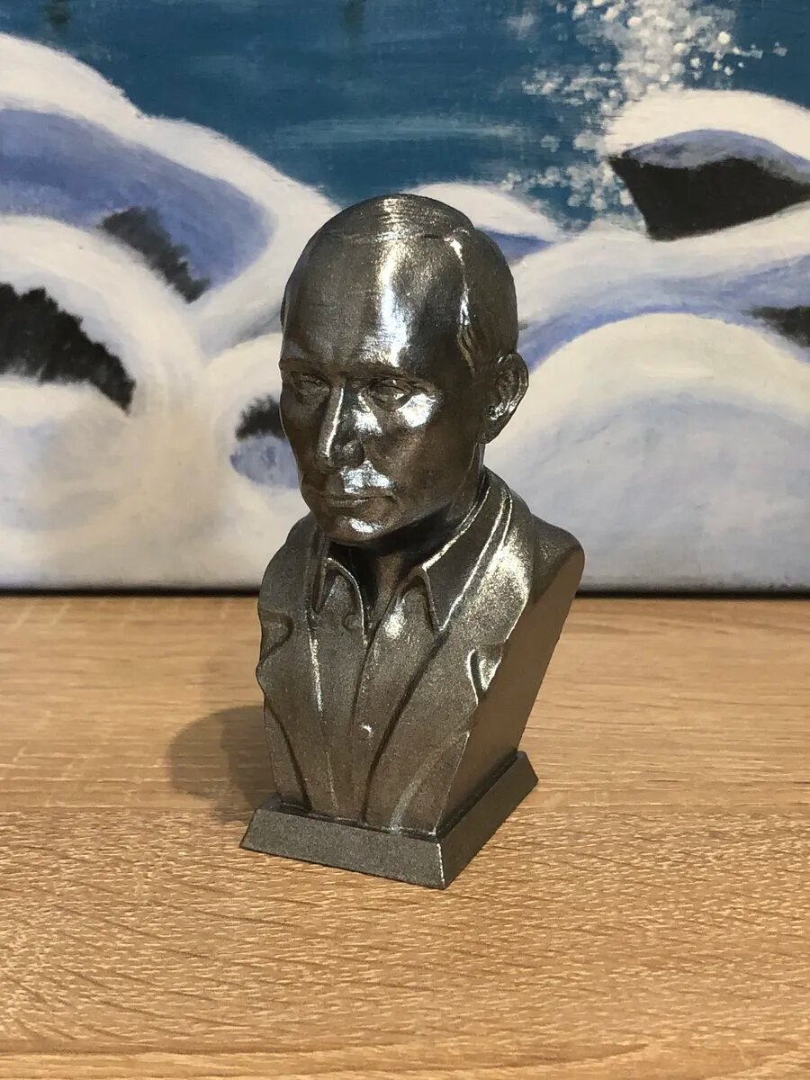 Статуэтка Бюст В. В. Путина 11 см под серебро – ручная работа