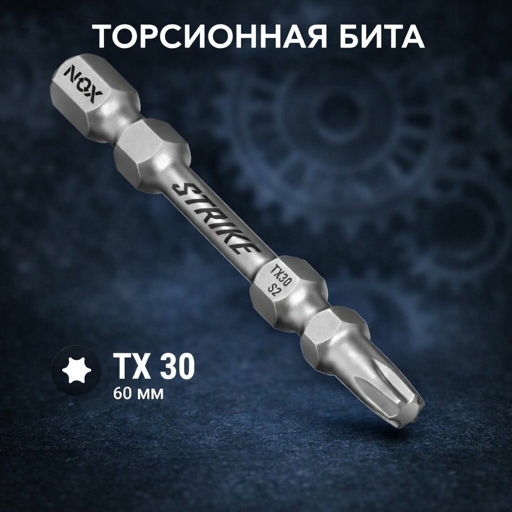 Биты торсионные tx30 х 60мм, 2 шт