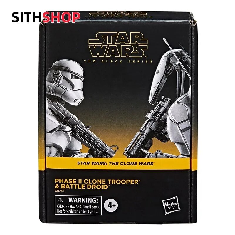 Фигурка Hasbro STAR WARS The Black Series Phase II Clone Trooper & Battle Droid 6 Inch Action Figure-SILP