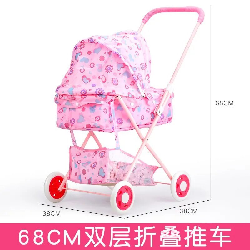 Большая игрушечная коляска, детская утолщенная коляска с кукольным игровым домиком, игрушечная девочка, детский сад