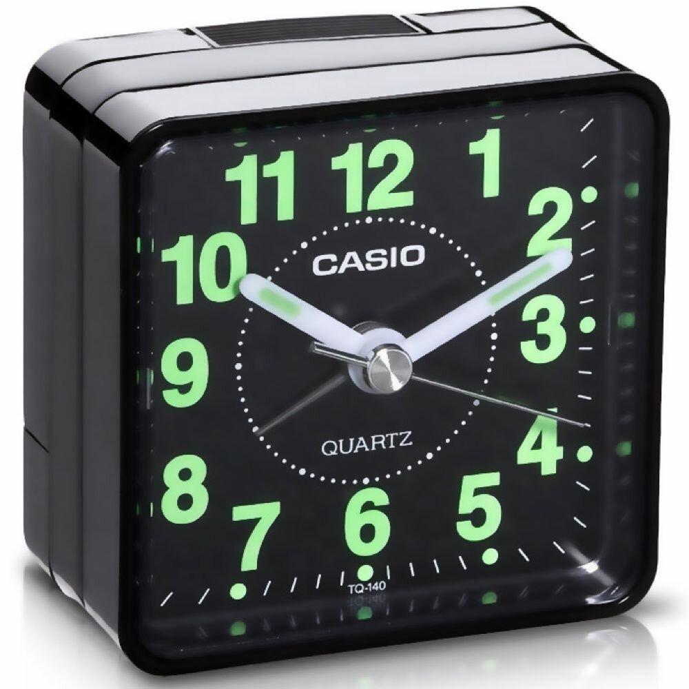 Настольный будильник Casio TQ-140-1D, квадратная форма, пластик, кварцевый механизм
