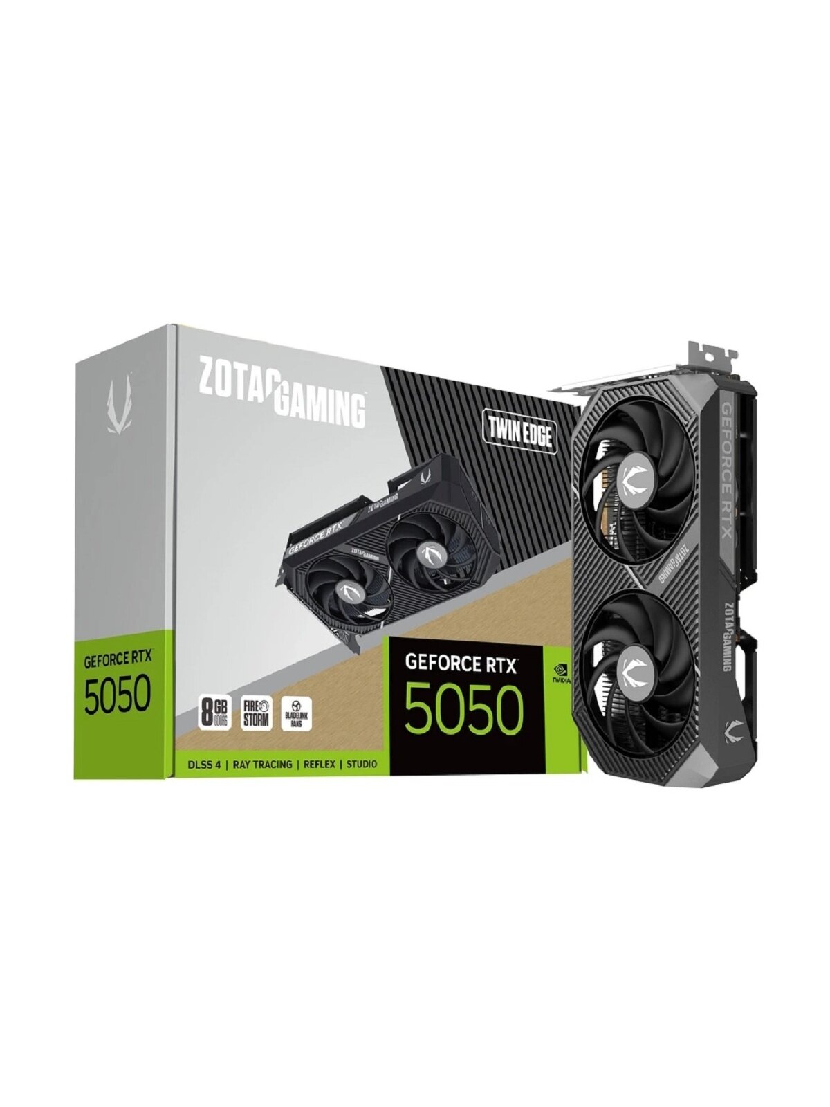 Видеокарта ZOTAC GAMING GeForce RTX 5050 TWIN EDGE 8Gb DDR6 128 bit 2235/2572 Mzh 3*DP/HDMI 2*FAN (ZT-B50500E-10M) RTL