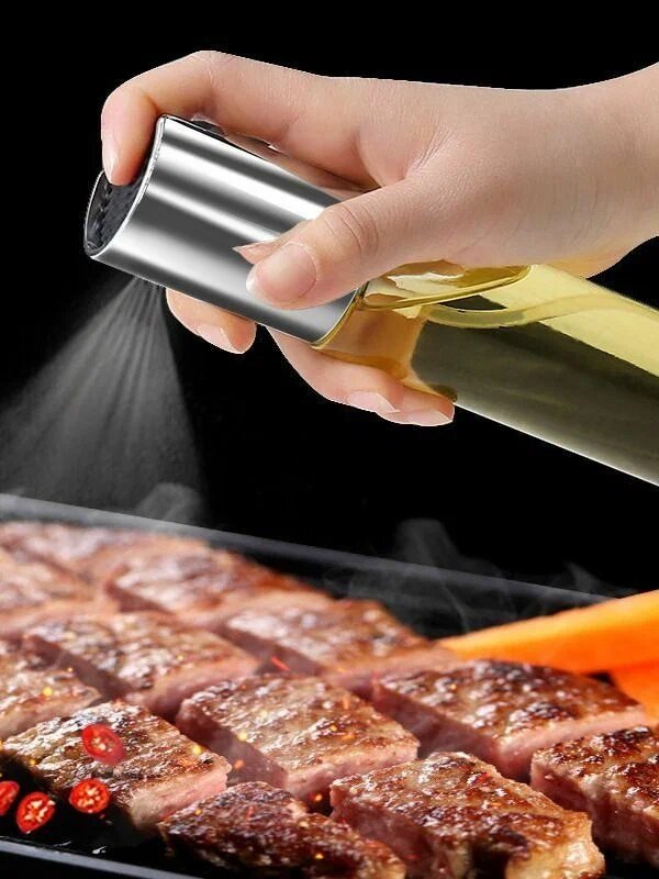 Спрей-дозатор, для масла и уксуса, пластик, серебристый, 100мл