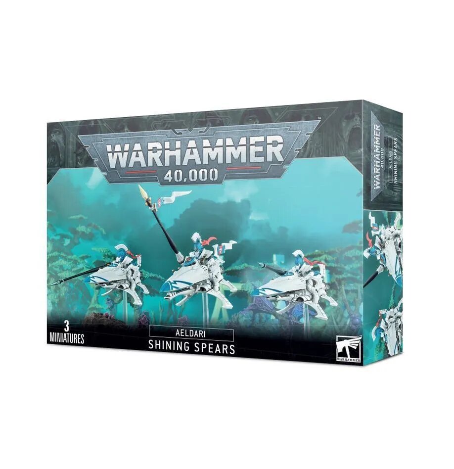 Набор миниатюр Warhammer 40000 Aeldari Shining Spears, для коллекционирования, 3 миниатюры