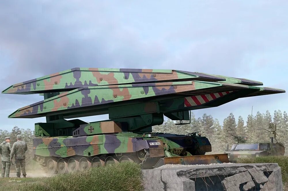 1/35 Немецкий бронированный мостоукладчик "Игуана" с 14-метровым мостом.