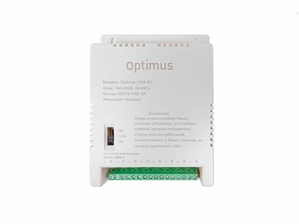 Optimus 1250-8C Блок питания 12В/5А