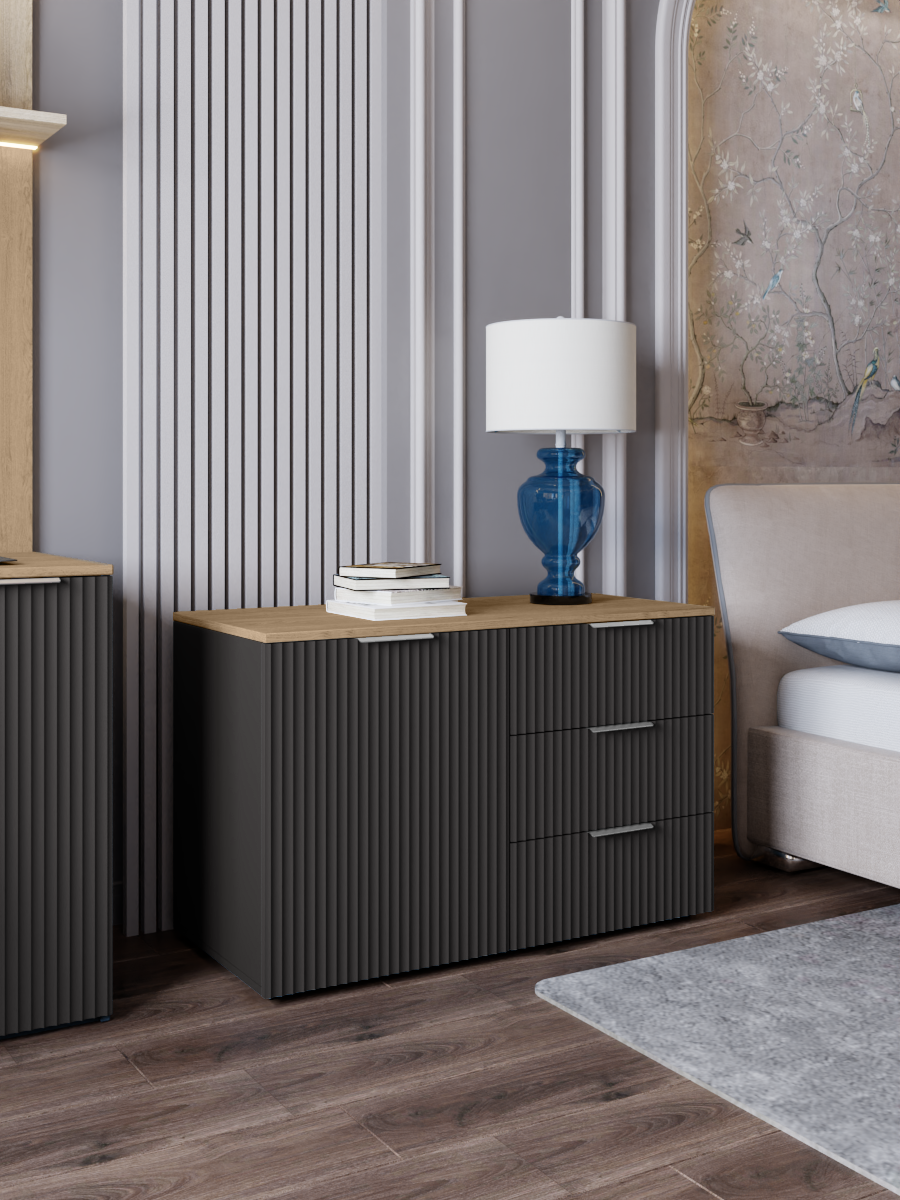 Комод с ящиками и полками для одежды Салерно 10 графит 99 х 46 x 64 см