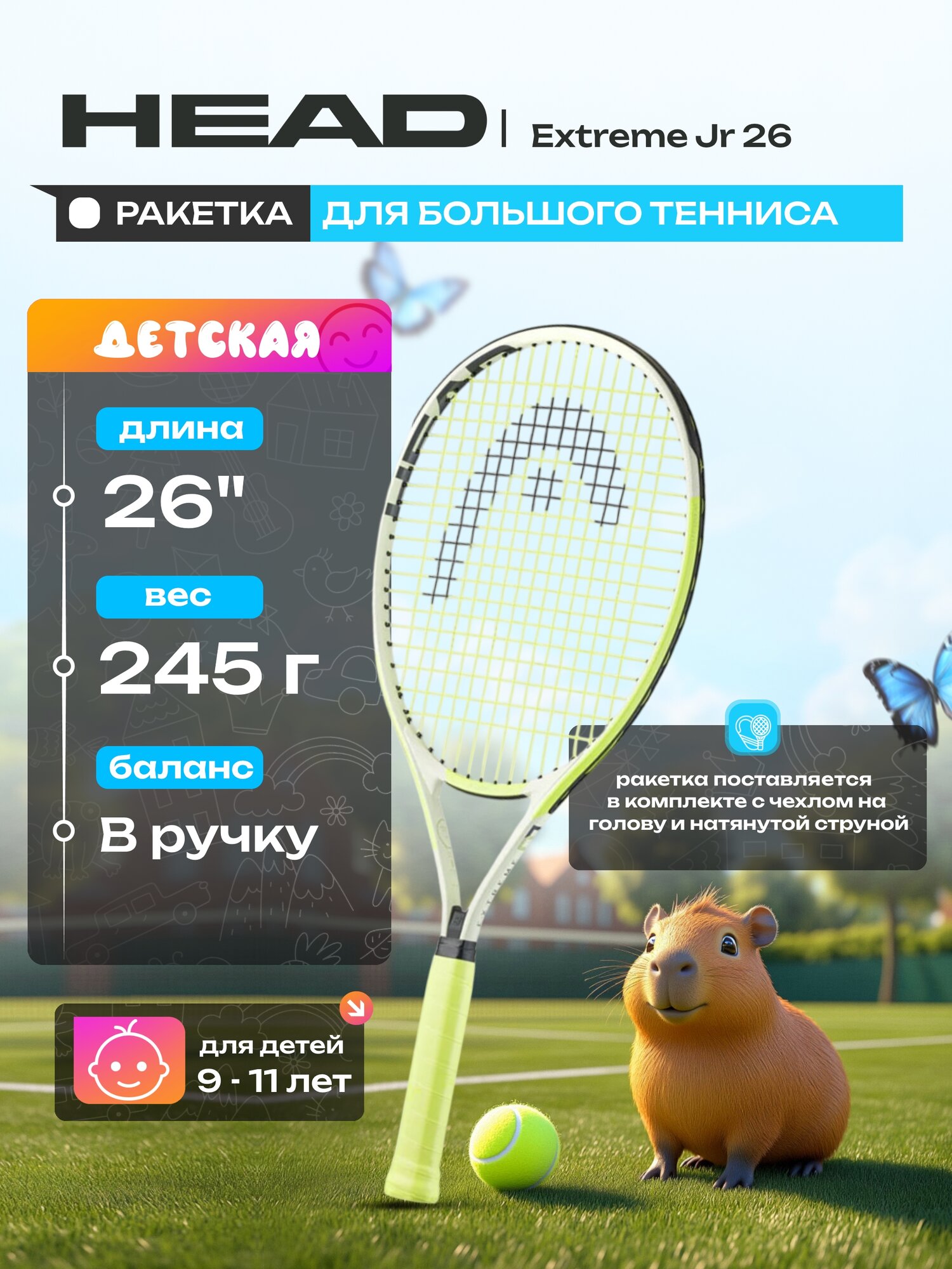 Ракетка для большого тенниса HEAD Extreme Jr 26 231404 Gr00