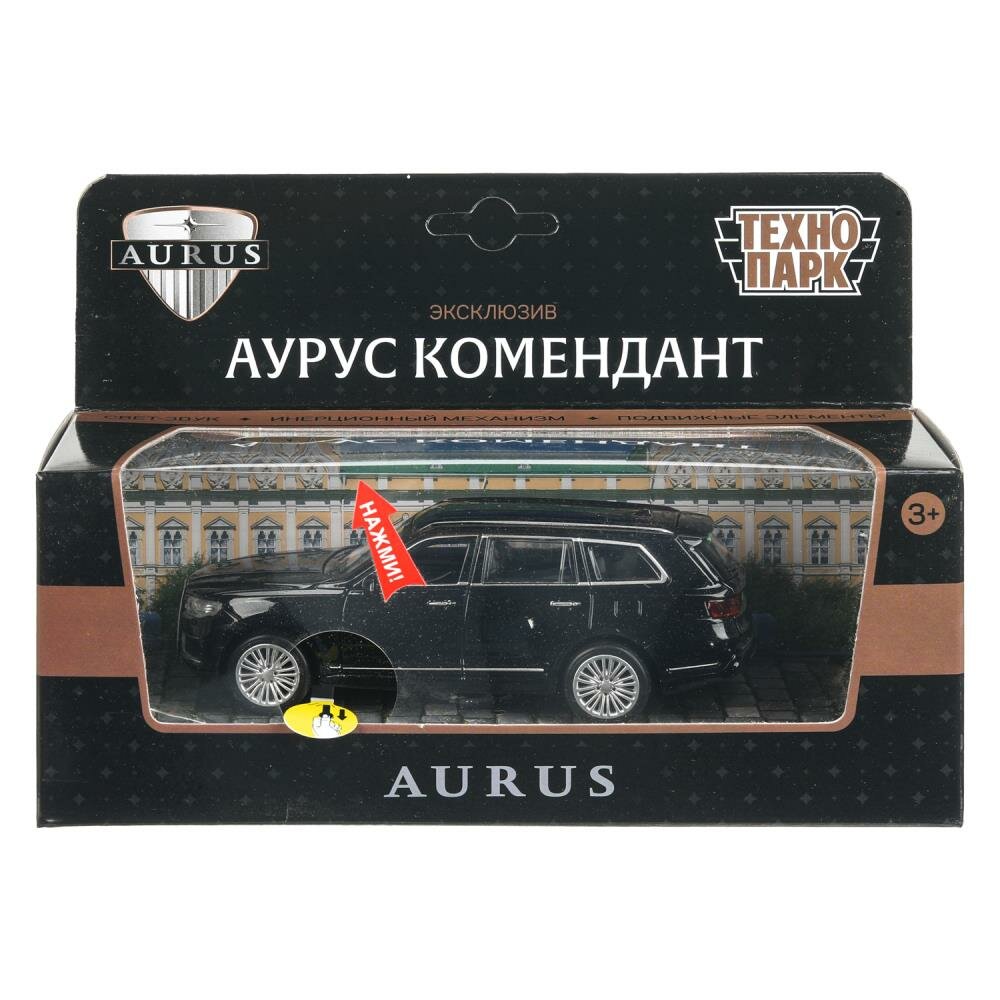 Машина свет-звук Аурус Комендант, 12,5 см, черный Технопарк KOMENDANT-143SL-BK (72)