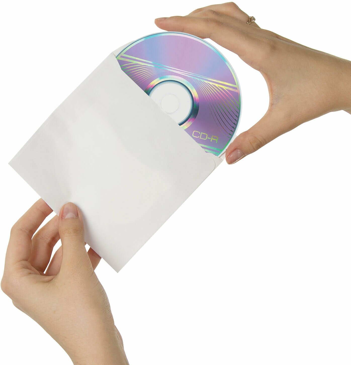 BRAUBERG Конверты для CD/DVD (125х125 мм) с окном, бумажные, клей декстрин, комплект 25 шт, BRAUBERG, 123599