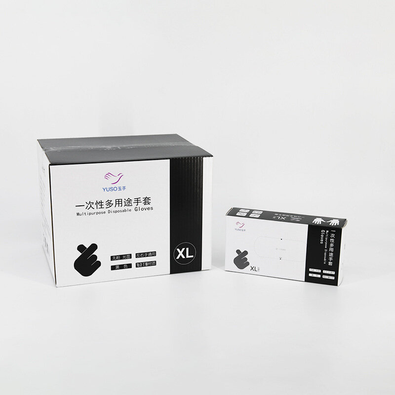 Одноразовые перчатки Yushou, черные, из ПВХ с добавлением нитрила, для мытья посуды, домашних работ, защиты, латексные, для татуировок, вышивки, утолщенные.